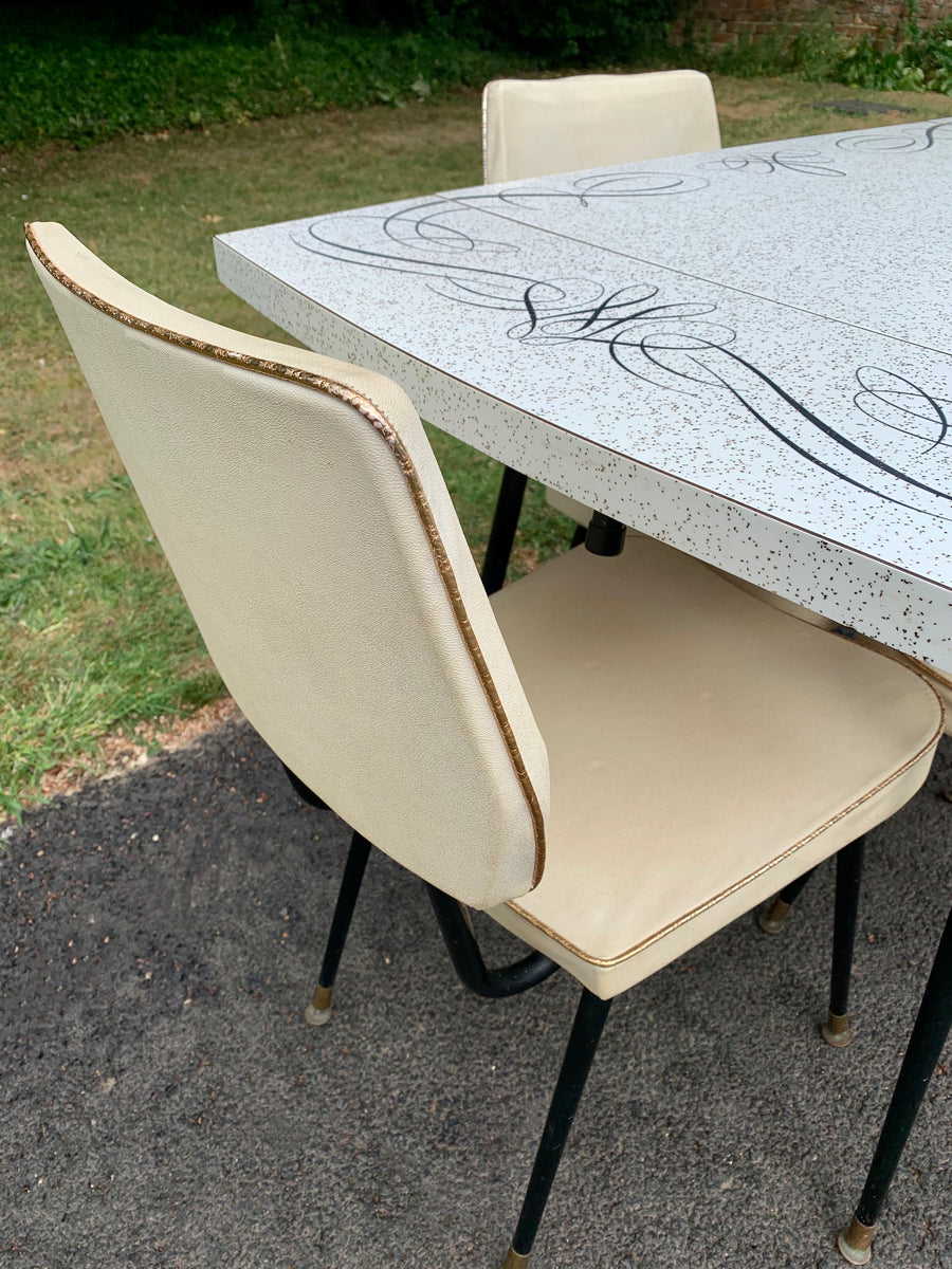Original 1950’s Formica Dining Table & Chairs – shop-beevintage.com